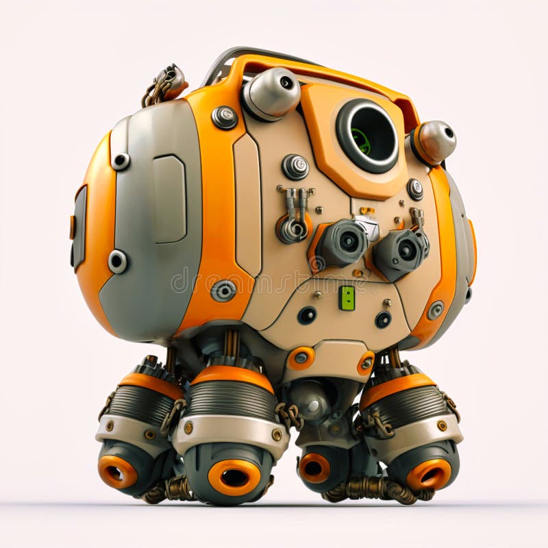 Cute Robot Png Without Background Generative Ai Stock Illustration