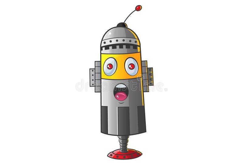Cute Robot Shocked stock illustration. Illustration of confuse - 88880007