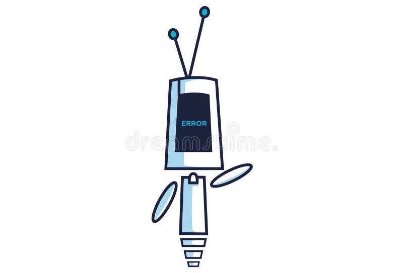 Cute Robot Showing Message ERROR! Stock Illustration - Illustration of ...