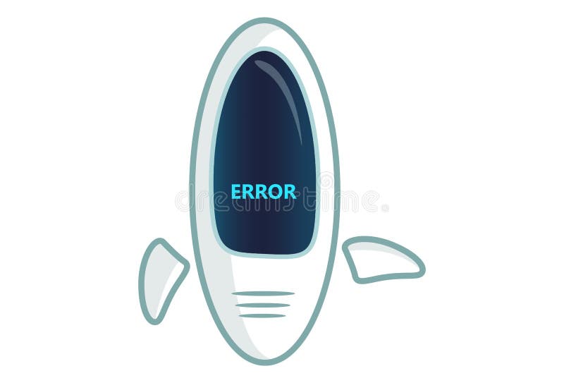 Cute Robot Showing Message ERROR! Stock Illustration - Illustration of ...