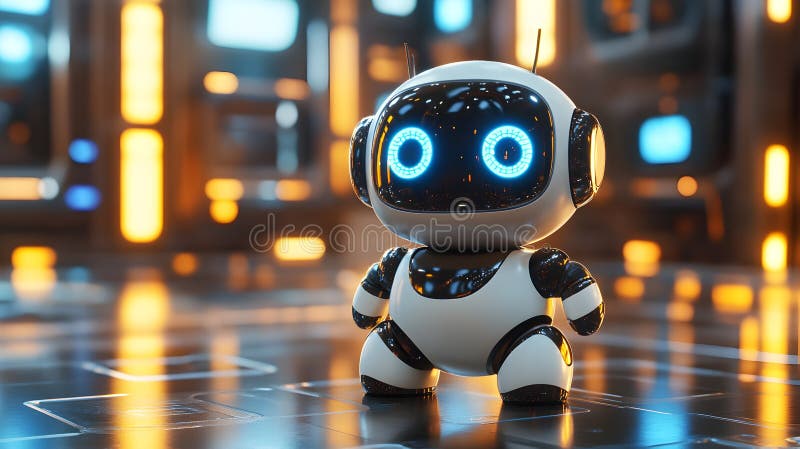 Cute AI Robot stock image. Image of geometric, artificial - 369464903