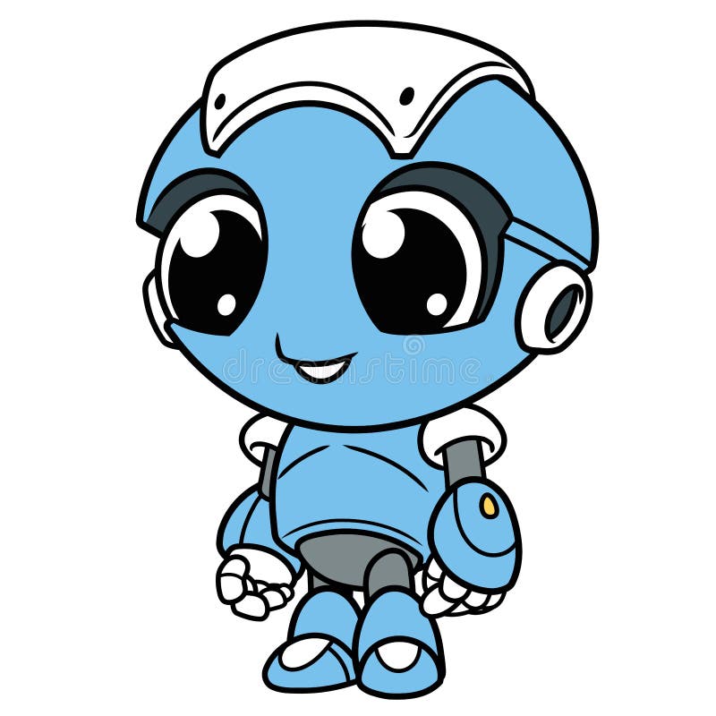Cute Robot Vector Illustration in Cartoon Style 2 Stock Vector ...