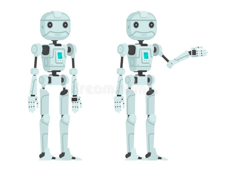 Cute Robot on a White Background. Vector Illustration Stock ...