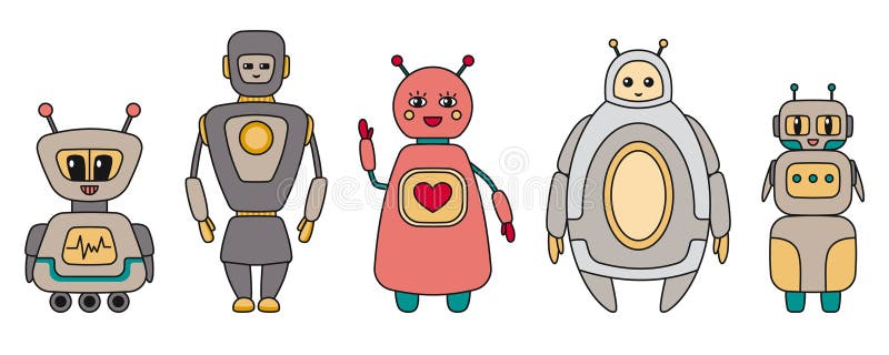 Cute Robots Characters. Chatbots, AI Bots Mascots, Digital Cyborgs ... Cute Robots Characters. Chatbots, AI Bots Mascots, Digital Cyborgs ...