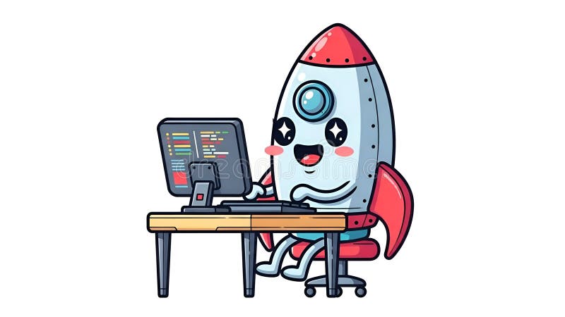 Cute Rocket Programmer Stock Illustrations – 7 Cute Rocket Programmer ...