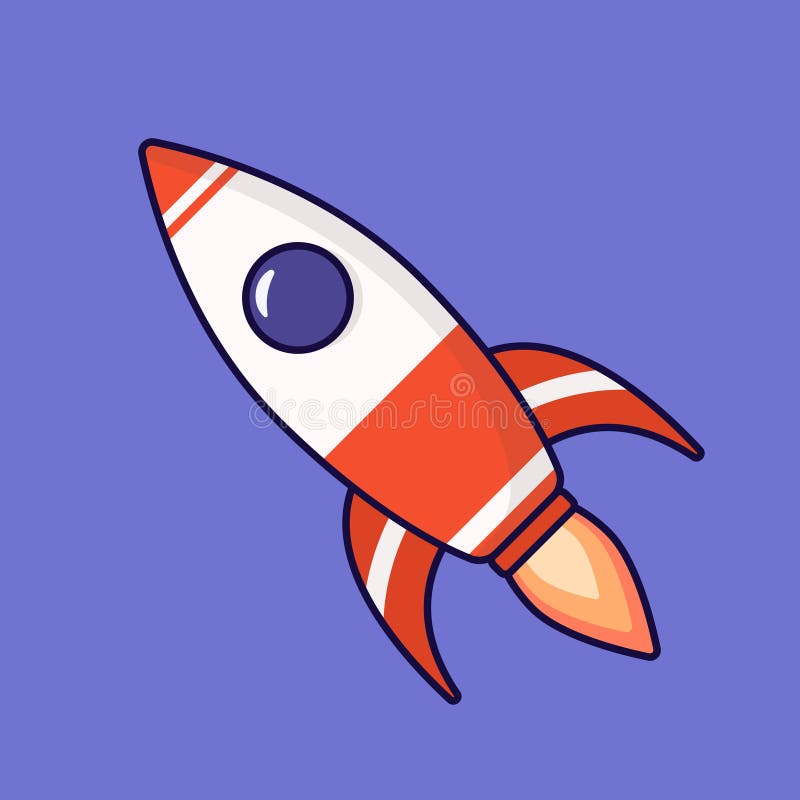 Cute Rocket Space Ship Cartoon Icon Vector Illustration. Suitable for ...