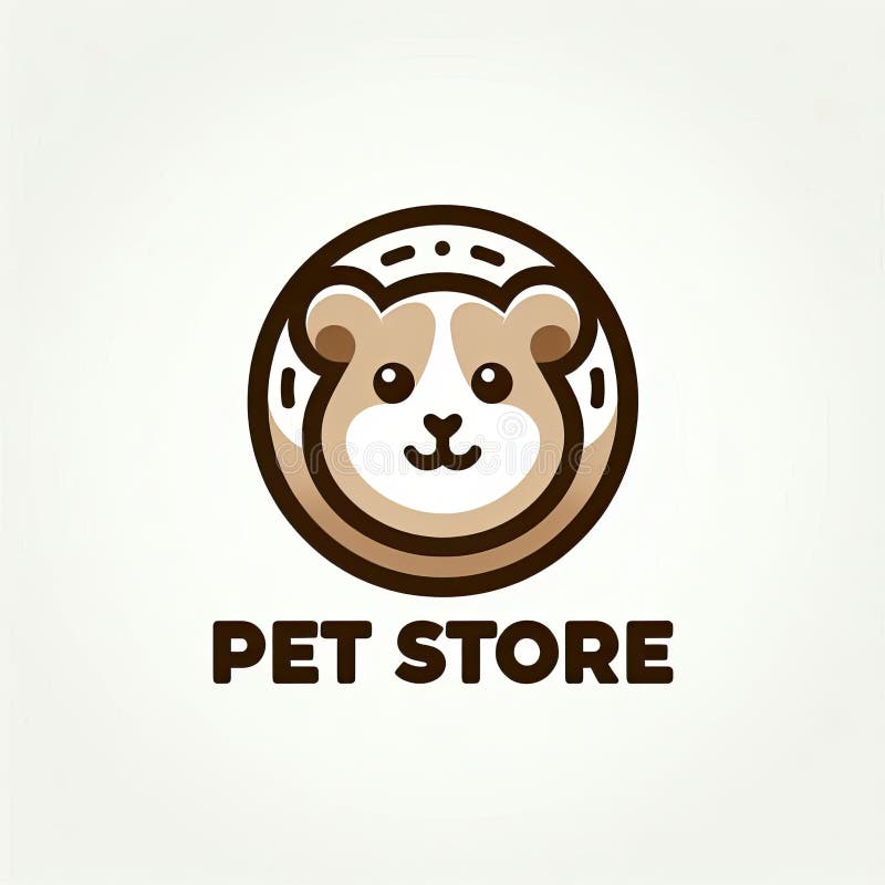 Cute Rodent Face Logo Ideal for Pet Shops Stock Illustration ...