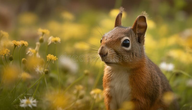 Cute Rodent Sitting on Grass, Eating, Looking at Camera Generated by AI ...