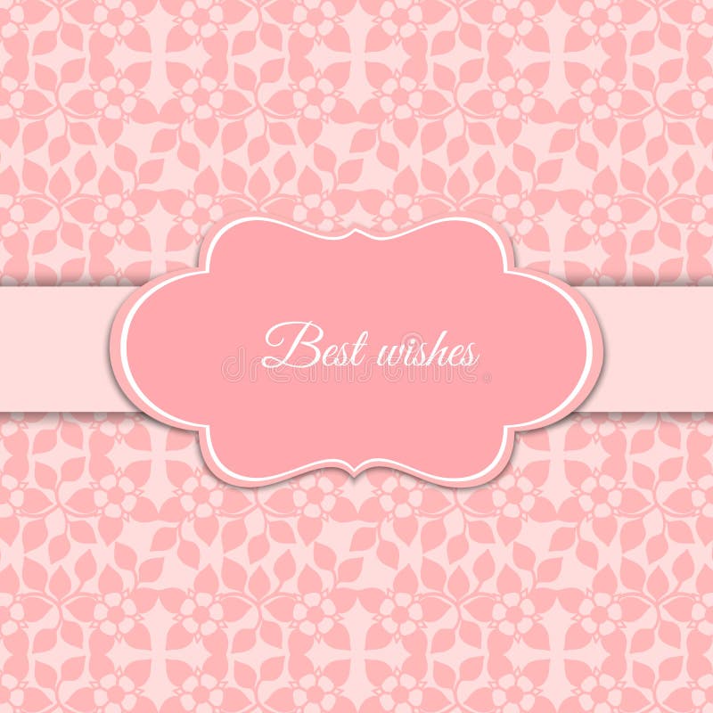 Cute Romantic Pink Floral Card Stock Vector - Illustration of design ...