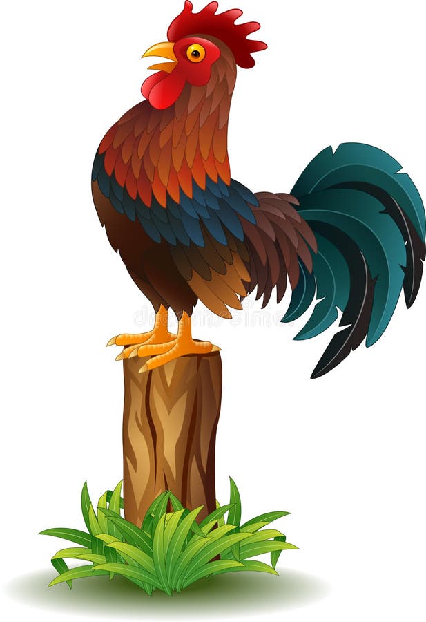 Cute rooster cartoon stock vector. Illustration of cartoon - 77893648
