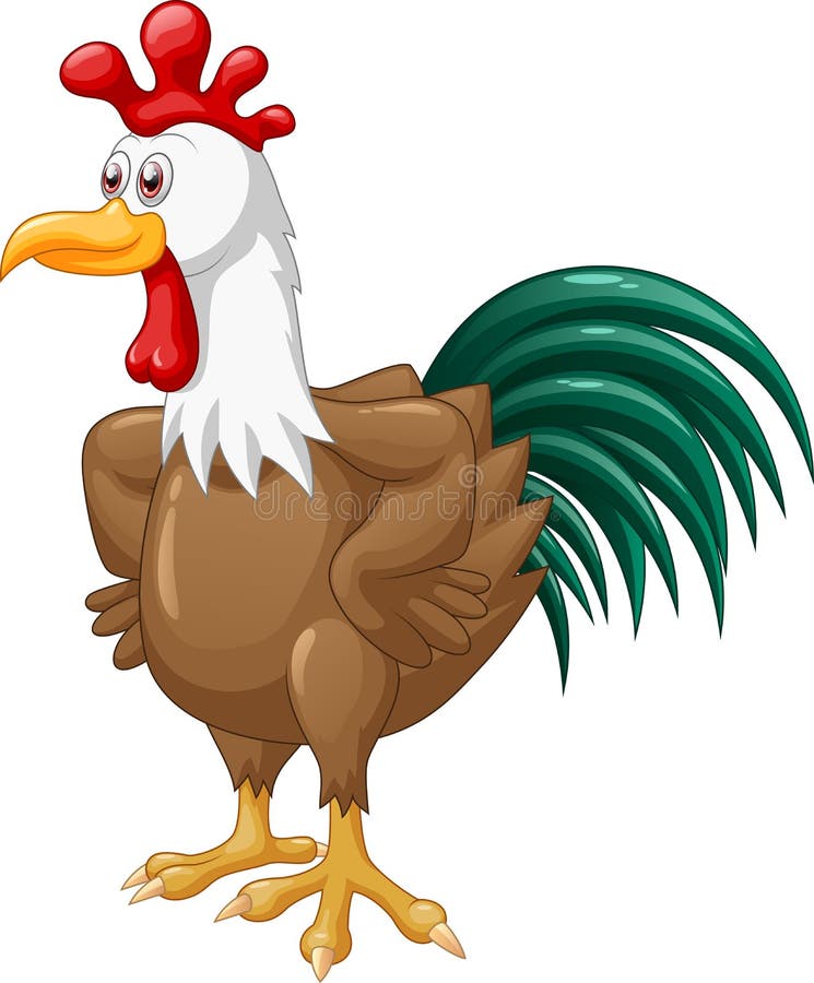 Cute rooster cartoon stock vector. Illustration of gradients - 90600886