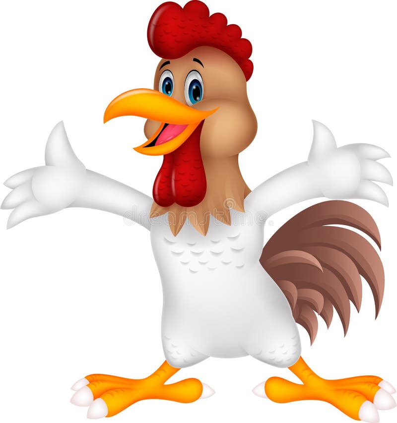 Cute Rooster Cartoon Presenting Stock Vector - Illustration of charming ...