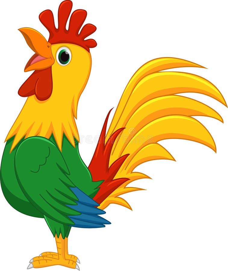 Cute Red Rooster Bird Cartoon Mascot Character Stock Vector ...