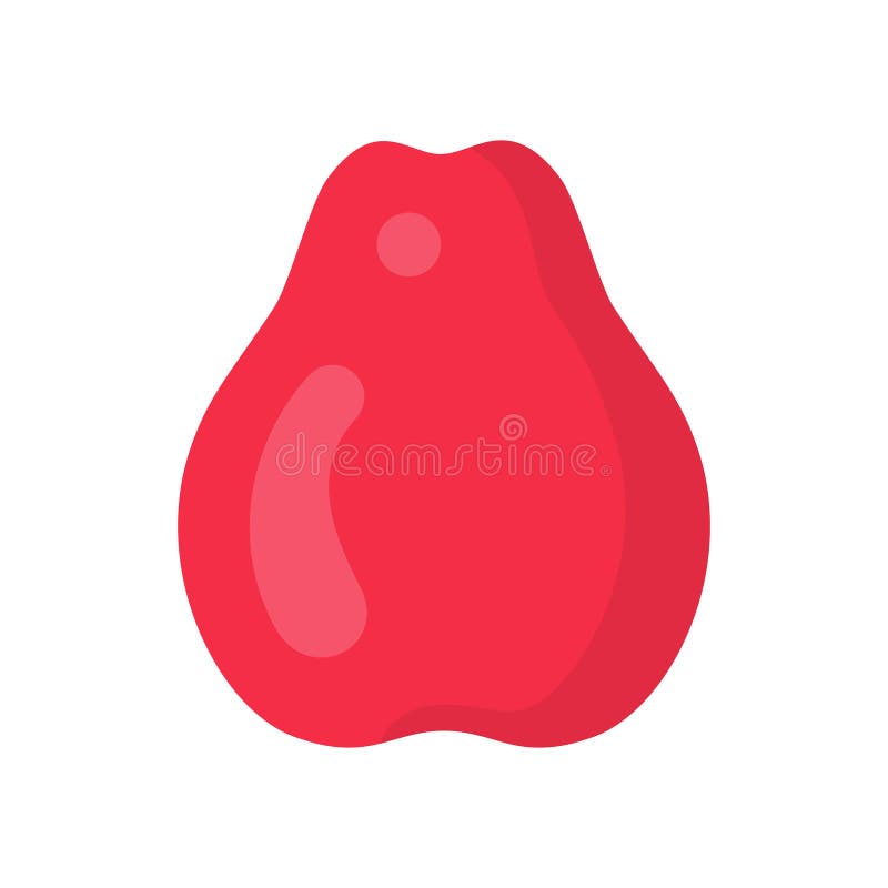 Cute Rose Apple or Chompu Exotic Fruit, Isolated Colorful Vector Icon ...