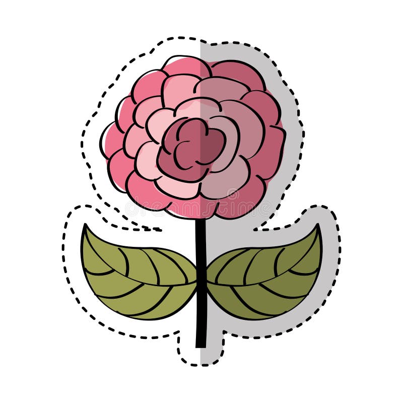 Cute rose drawing icon stock vector. Illustration of outline - 86384806