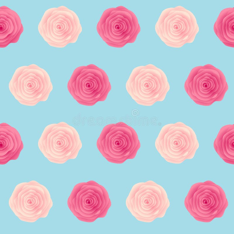 Cute Rose Flower Seamless Pattern Background Vector Illustration Stock ...