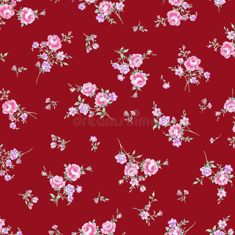 Cute Rose Pattern Perfect for Textile Patterns, Stock Illustration ...