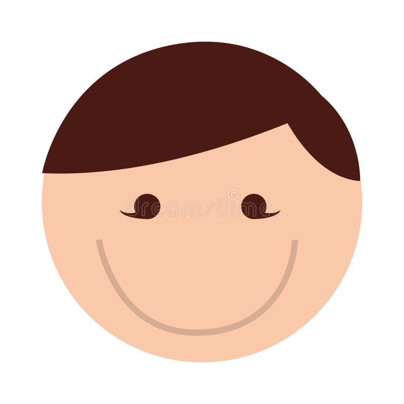 Cute Round Moustache Man Face Cartoon Stock Vector - Illustration of ...