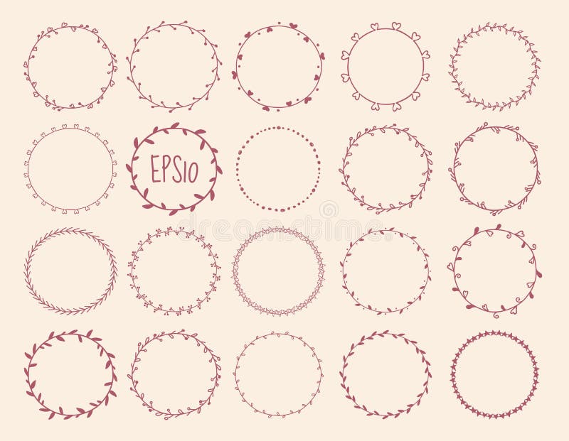 Cute Round and Oval Shaped Frames Decorative Design Elements. Vector ...