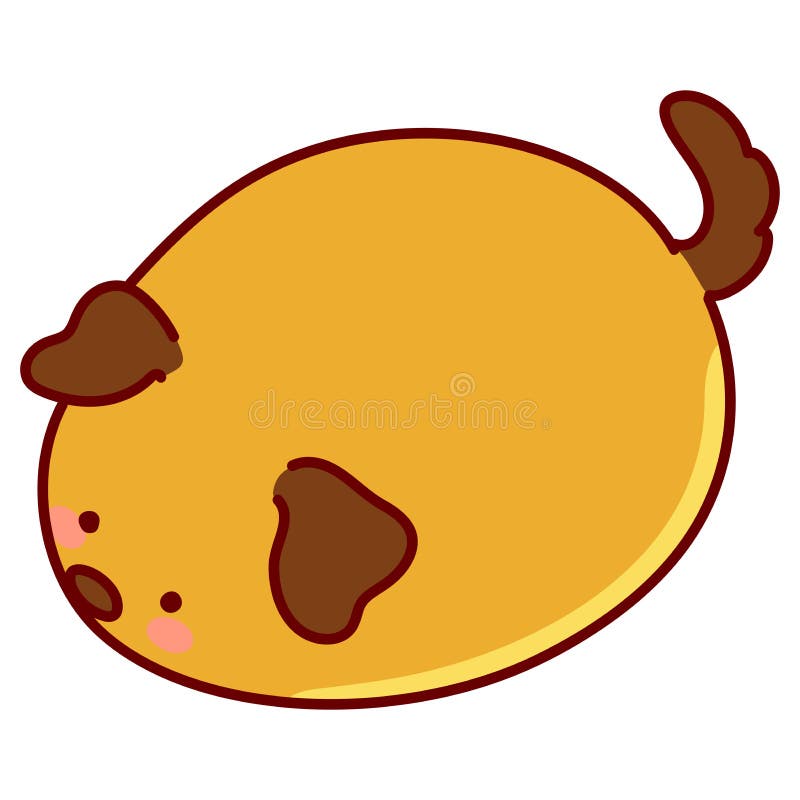 Cute and Round Simple Brown Dog Illustration Outlined Stock Vector ...