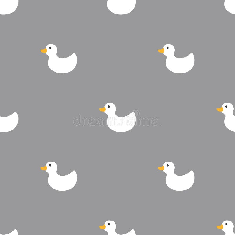 Cute Rubber Duck Seamless Pattern, Cartoon Ducks Background Vector ...