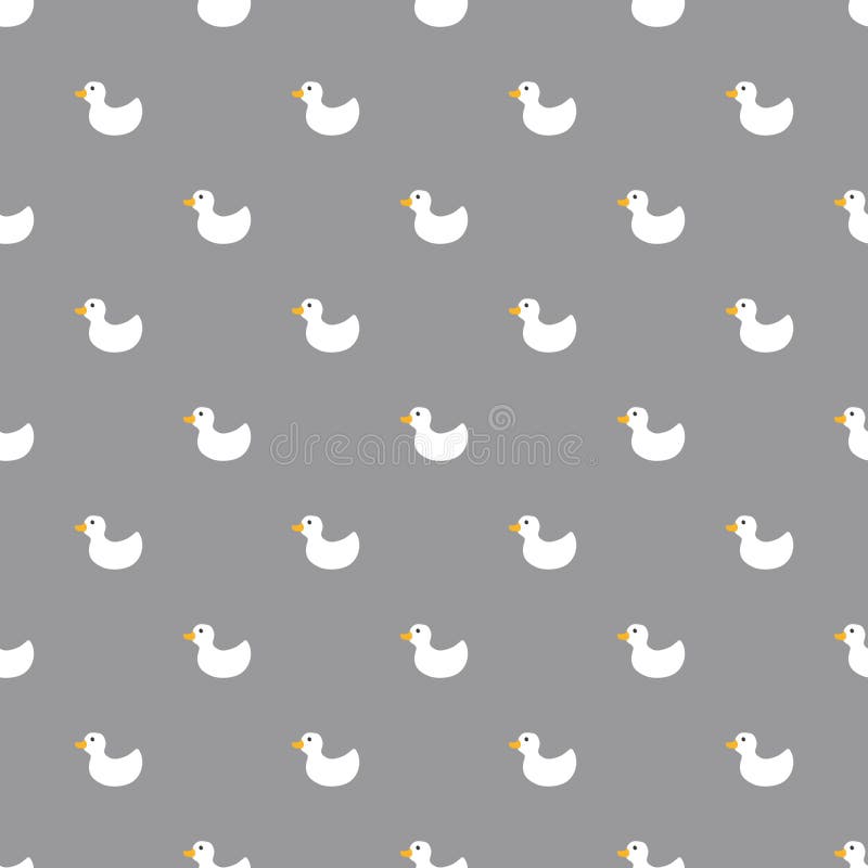Cute Rubber Duck Seamless Pattern, Cartoon Ducks Background Vector ...