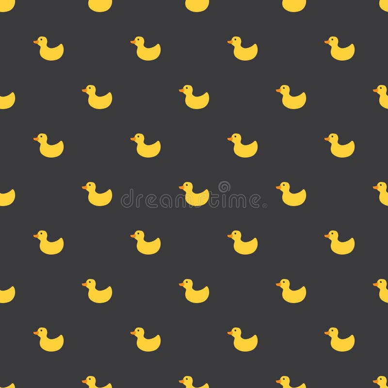 Cute Rubber Duck Seamless Pattern, Cartoon Ducks Background Vector ...