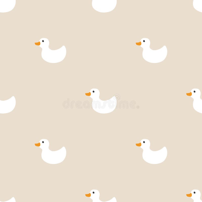 Cute Rubber Duck Seamless Pattern, Cartoon Ducks Background Vector ...