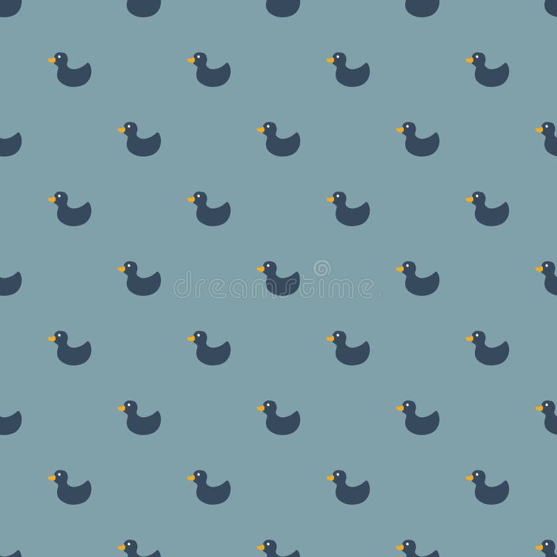 Cute Rubber Duck Seamless Pattern, Cartoon Ducks Background Vector ...