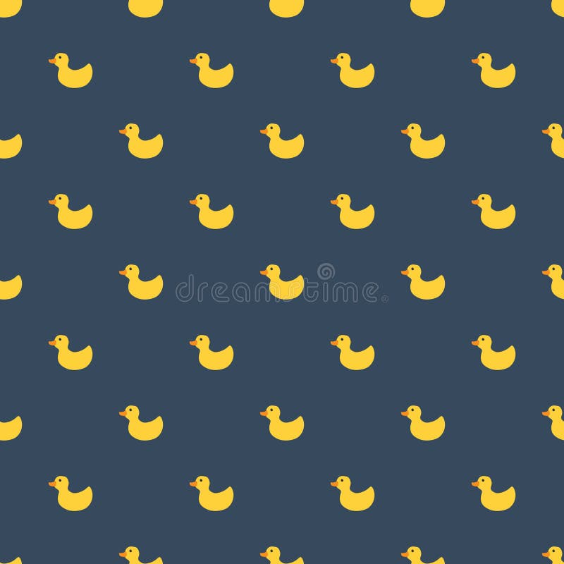Cute Rubber Duck Seamless Pattern, Cartoon Ducks Background Vector ...