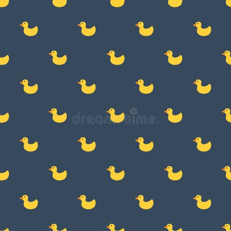 Cute Rubber Duck Seamless Pattern, Cartoon Ducks Background Vector ...
