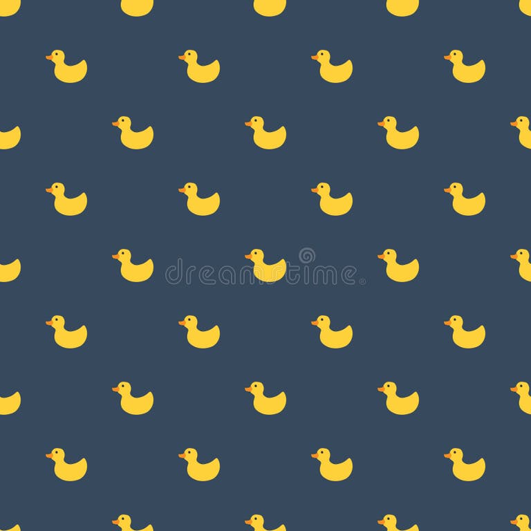 Cute Rubber Duck Seamless Pattern, Cartoon Ducks Background Vector ...