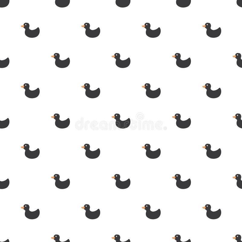 Cute Rubber Duck Seamless Pattern, Cartoon Ducks Background Vector ...