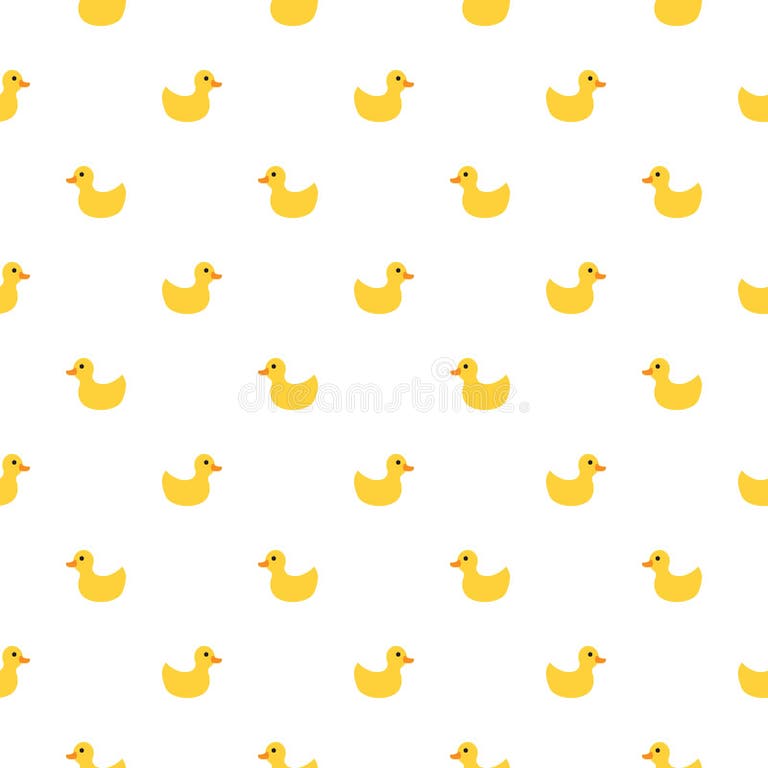 Cute Rubber Duck Seamless Pattern, Cartoon Ducks Background Vector ...