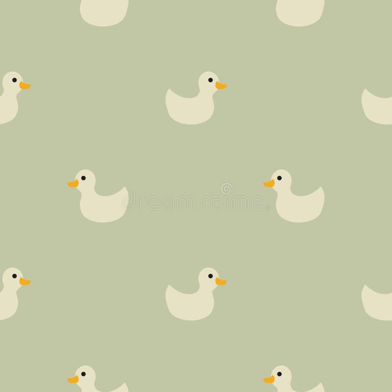 Cute Rubber Duck Seamless Pattern, Cartoon Ducks Background Vector ...