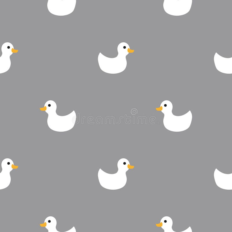 Cute Rubber Duck Seamless Pattern, Cartoon Ducks Background Vector ...