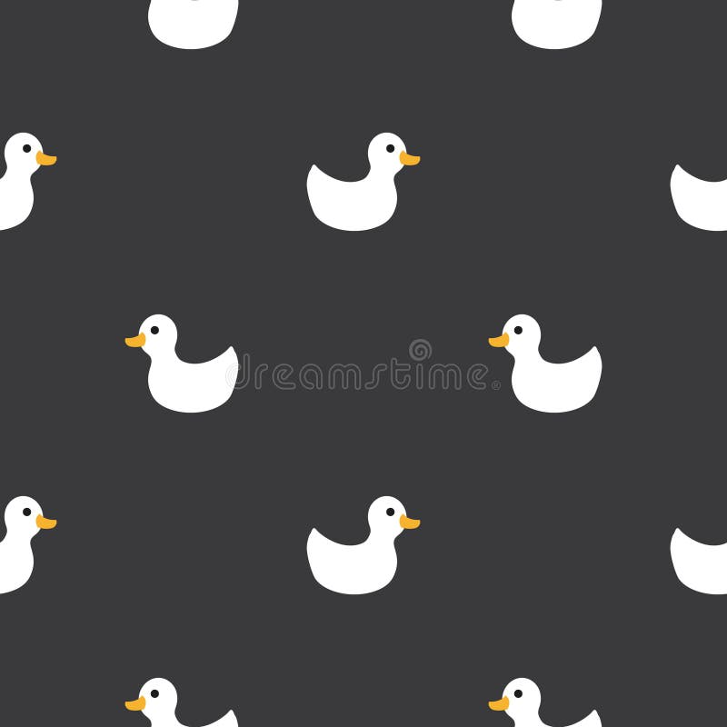 Cute Rubber Duck Seamless Pattern, Cartoon Ducks Background Vector ...