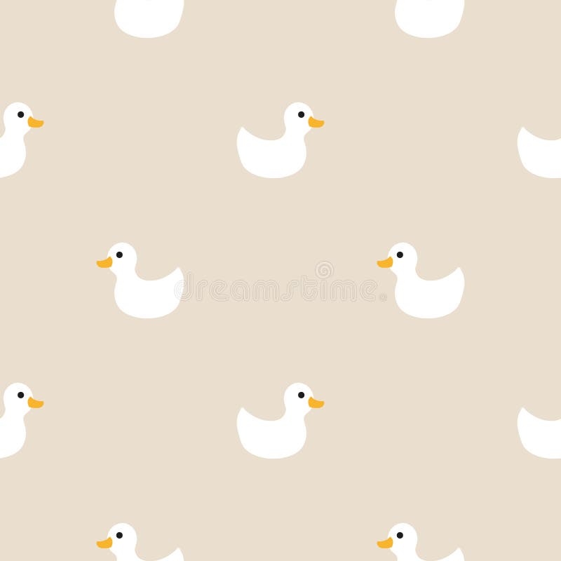 Cute Rubber Duck Seamless Pattern, Cartoon Ducks Background Vector ...