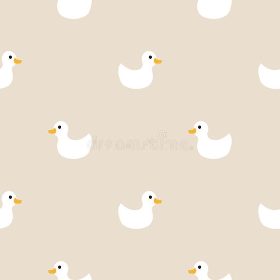 Cute Rubber Duck Seamless Pattern, Cartoon Ducks Background Vector ...