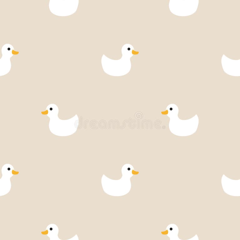 Cute Rubber Duck Seamless Pattern, Cartoon Ducks Background Vector ...