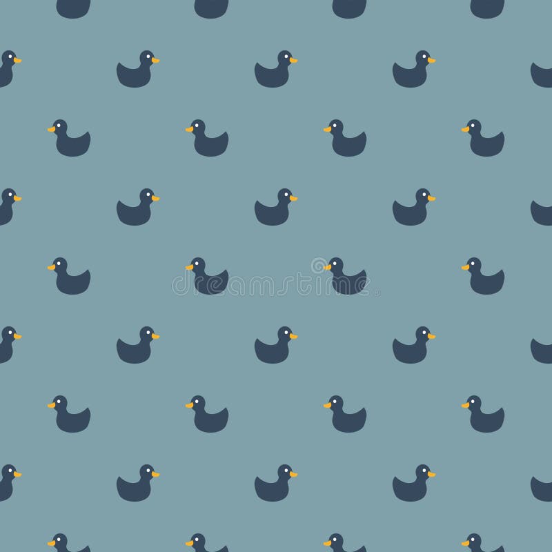 Cute Rubber Duck Seamless Pattern, Cartoon Ducks Background Vector ...