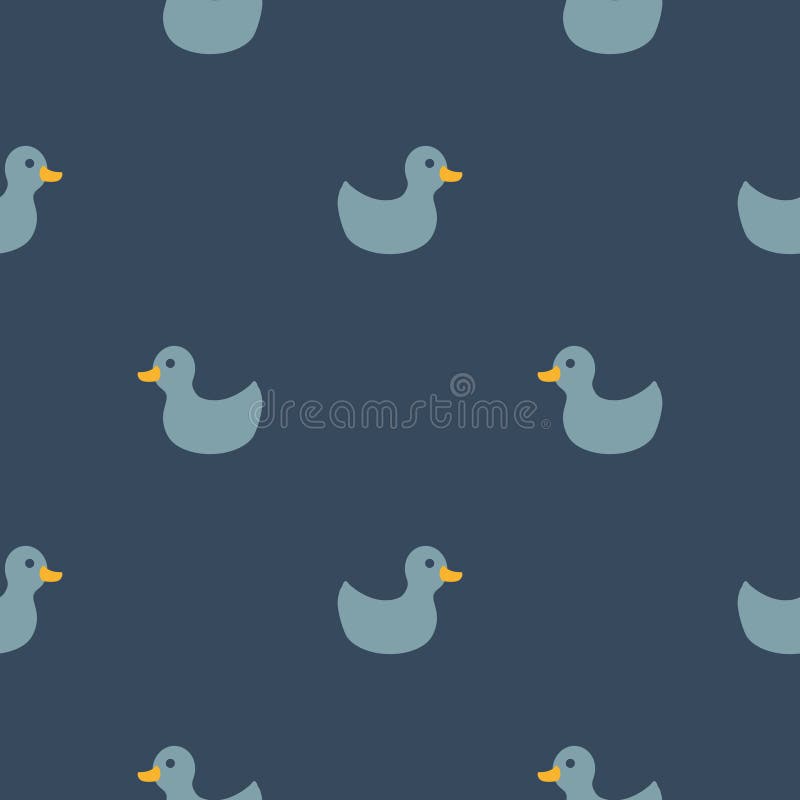 Cute Rubber Duck Seamless Pattern, Cartoon Ducks Background Vector ...