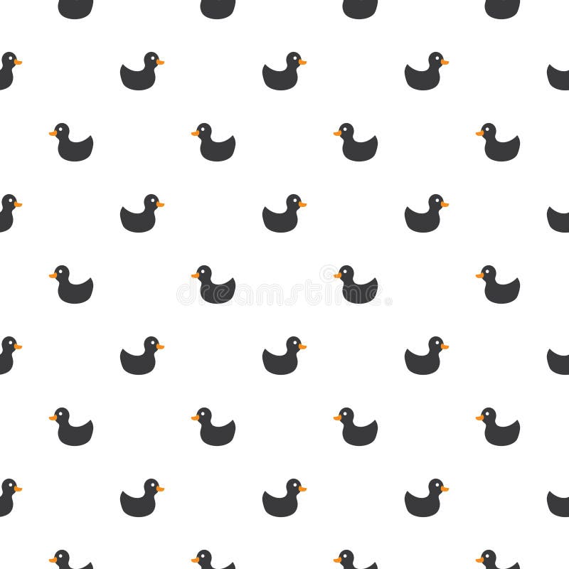 Cute Rubber Duck Seamless Pattern, Cartoon Ducks Background Vector ...