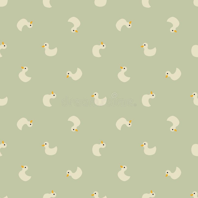 Cute Rubber Duck Seamless Pattern, Cartoon Ducks Background Vector ...