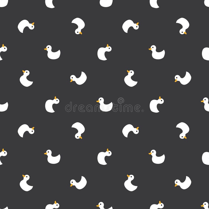 Cute Rubber Duck Seamless Pattern, Cartoon Ducks Background Vector ...