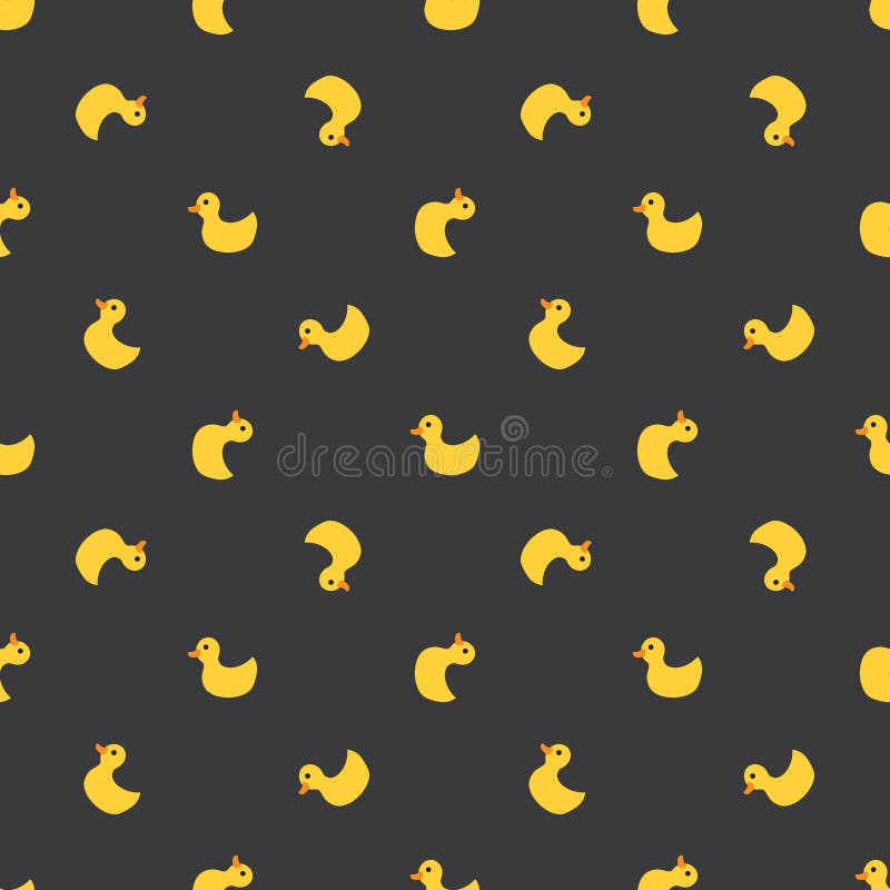 Cute Rubber Duck Seamless Pattern, Cartoon Ducks Background Vector ...