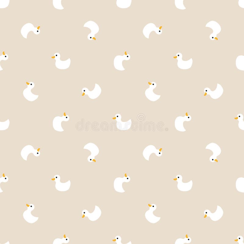 Cute Rubber Duck Seamless Pattern, Cartoon Ducks Background Vector ...