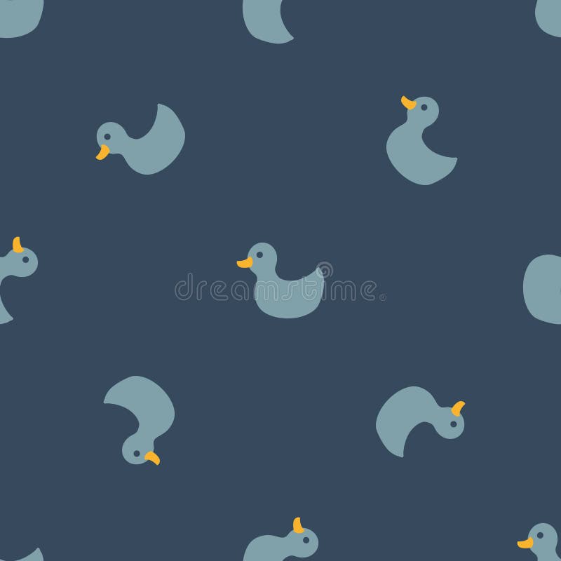 Cute Rubber Duck Seamless Pattern, Cartoon Ducks Background Vector ...