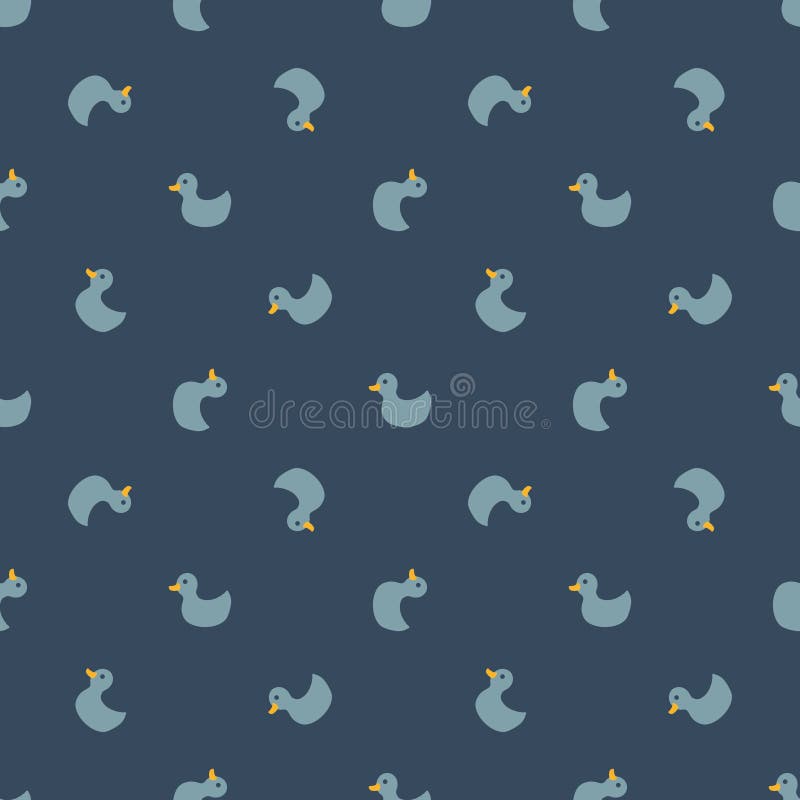 Cute Rubber Duck Seamless Pattern, Cartoon Ducks Background Vector ...