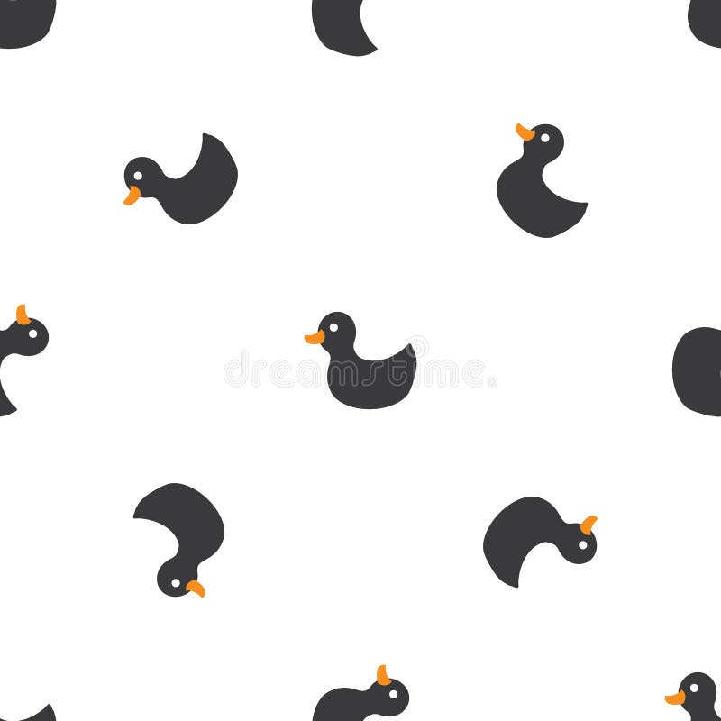 Cute Rubber Duck Seamless Pattern, Cartoon Ducks Background Vector ...